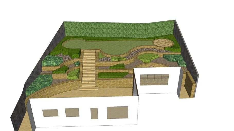 Garden design steep slope | 3D Warehouse
