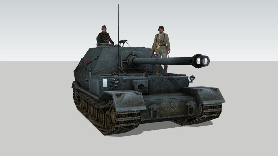 WW2 German SdKfz 184 Panzerjager Tiger - Ferdinand Elefant - Grey Set ...