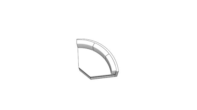 Sectional Wedge with Curved Back | 3D Warehouse