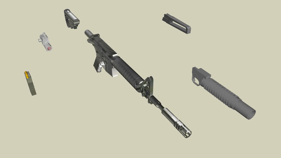 exploded M4 | 3D Warehouse