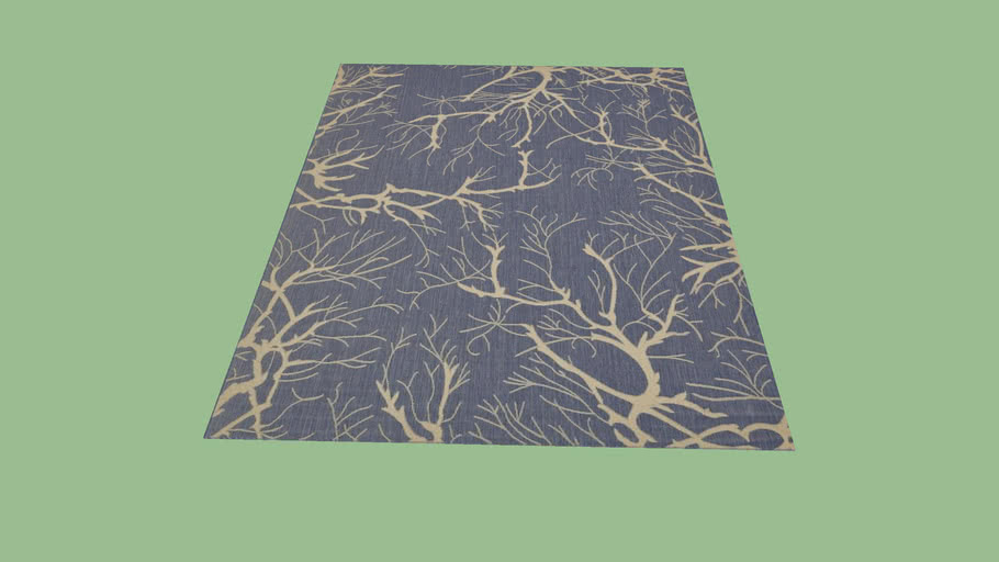 Outdoor Botanical Blue Rug | 3D Warehouse