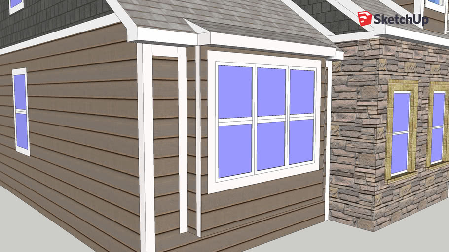 Gray Siding with Stone Front | 3D Warehouse