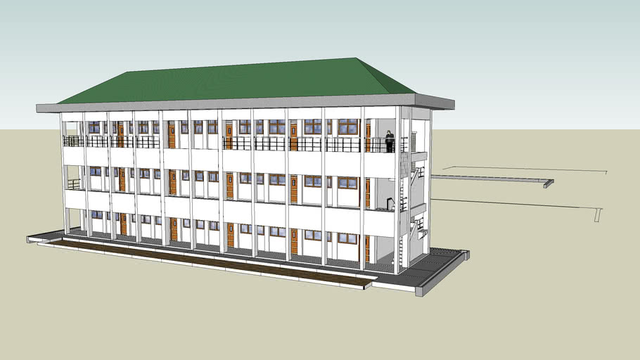 DESAIN MENTAH GEDUNG SEKOLAH 3 LANTAI | 3D Warehouse