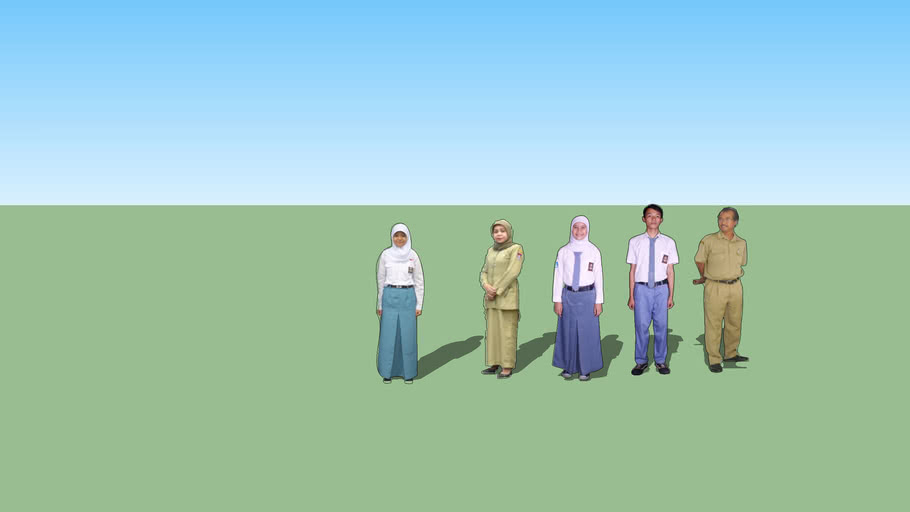 Pelajar SMA Indonesia (Jilbab) | 3D Warehouse