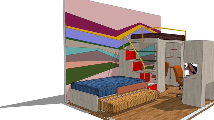 Bunkbed, Kids Bedroom | 3D Warehouse