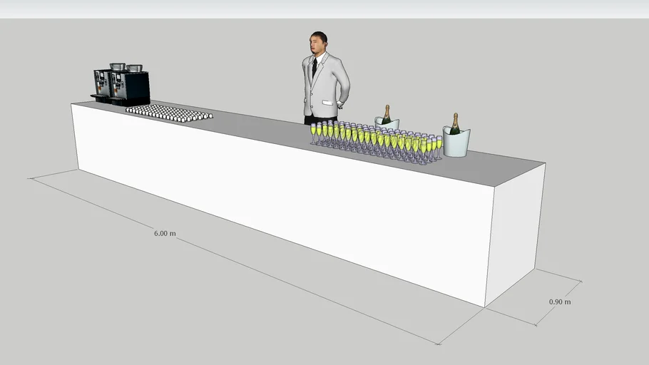 Buffet Traiteur 6 x 0,90m | 3D Warehouse