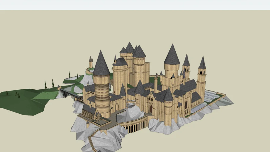 Modelo 3d Do Castelo De Hogwarts Harry Potter Hogwarts By 3DMN