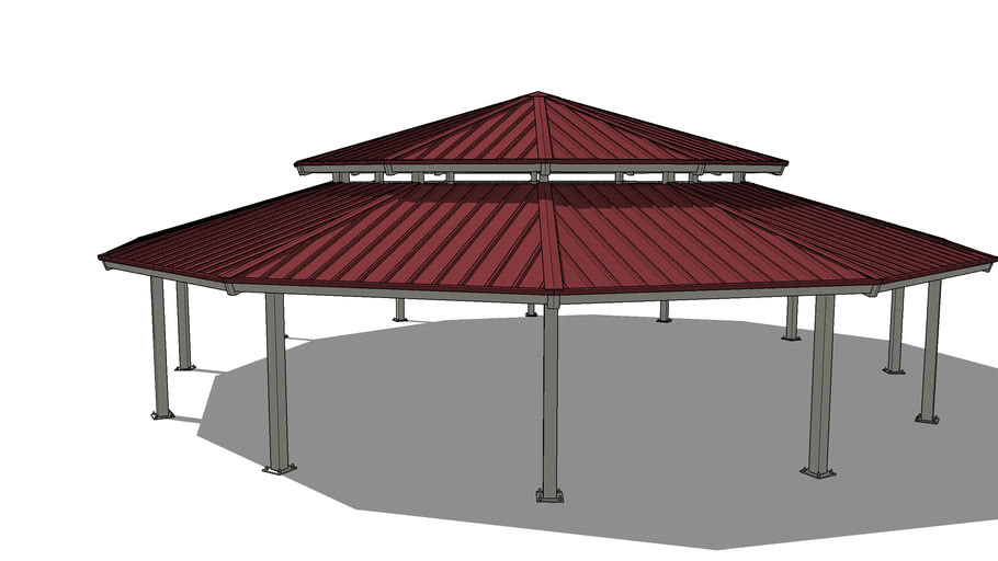Dodecagon - 50' with Vented Top | 3D Warehouse