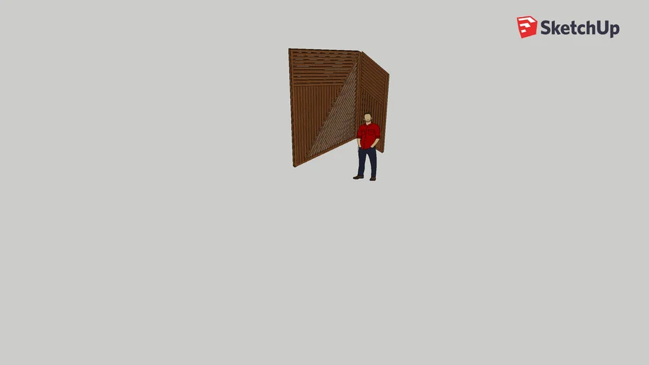 wooden diagonal screen wall | 3D Warehouse