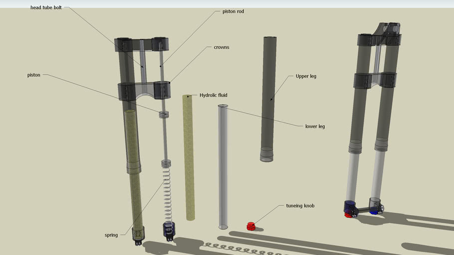Foes Downhill Bike Fork | 3D Warehouse