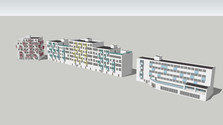 mid-rise residential buildings with public spaces | 3D Warehouse