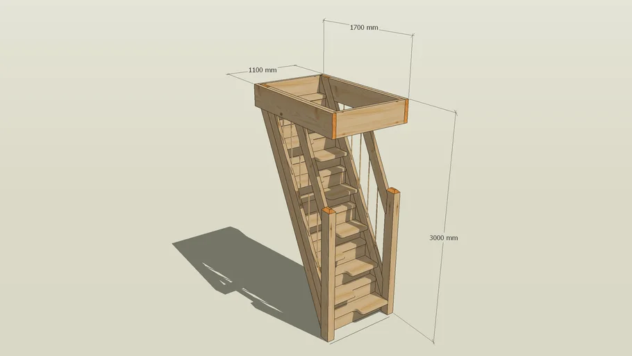 Лестница с фигурными ступенями - 'гусиный шаг' ('goose step' ladder ...