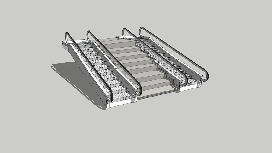 2 Escalators with stairs | 3D Warehouse