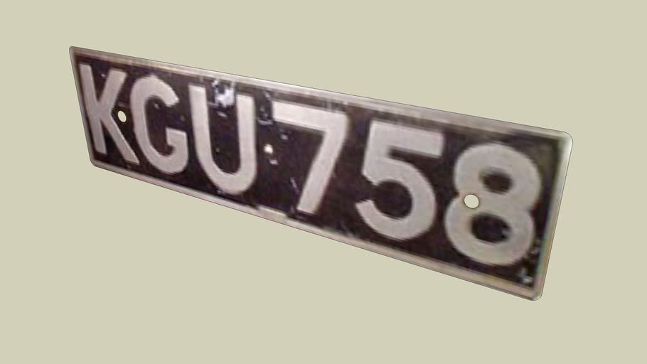 old style number plate | 3D Warehouse