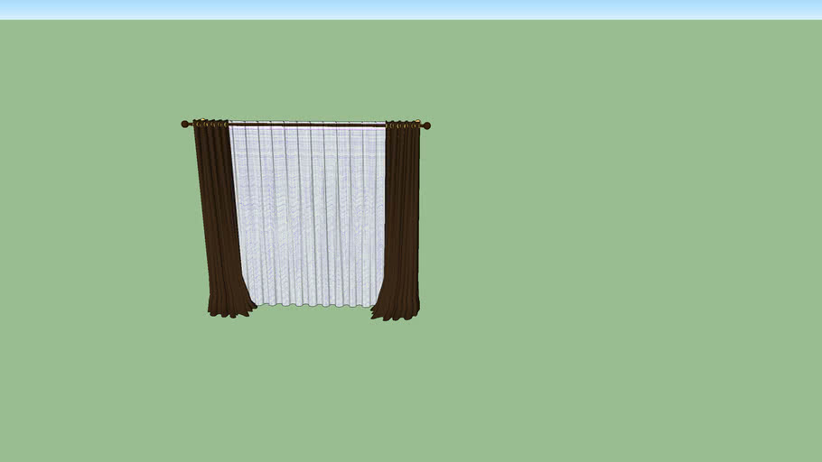 Double rideau marron | 3D Warehouse
