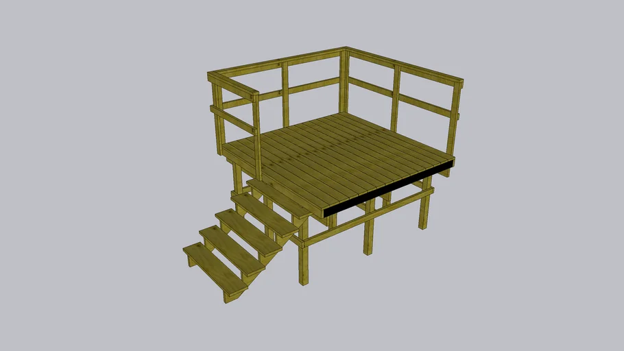 Simple clean 8x8 deck | 3D Warehouse