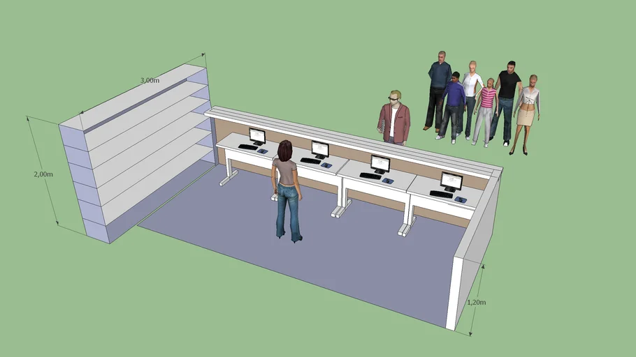 Library counter | 3D Warehouse