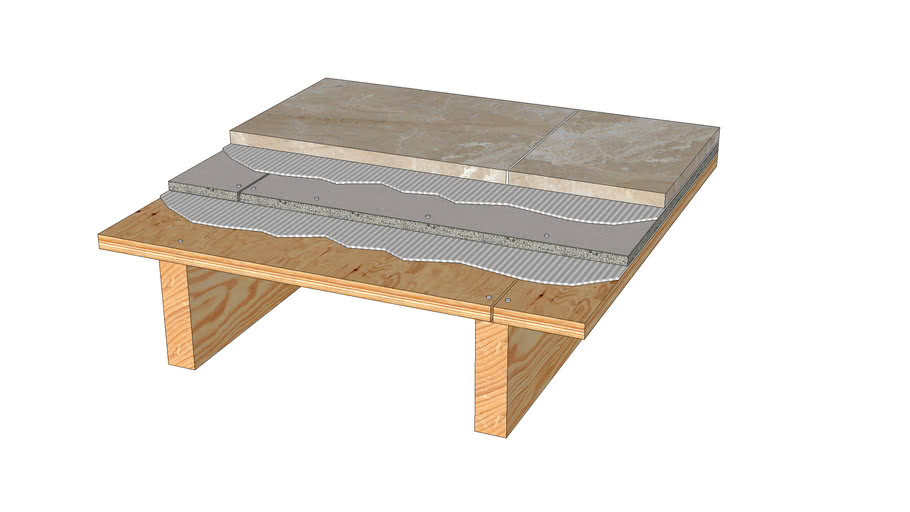 04.130.0206 Stone floor Adhered to CBU over wood substrate | 3D Warehouse
