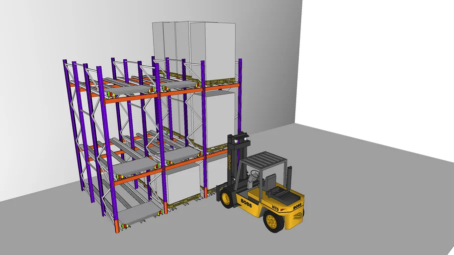 HKM Push Back Frames EU pallets | 3D Warehouse
