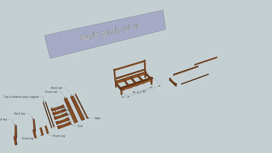 Basic bench construction | 3D Warehouse