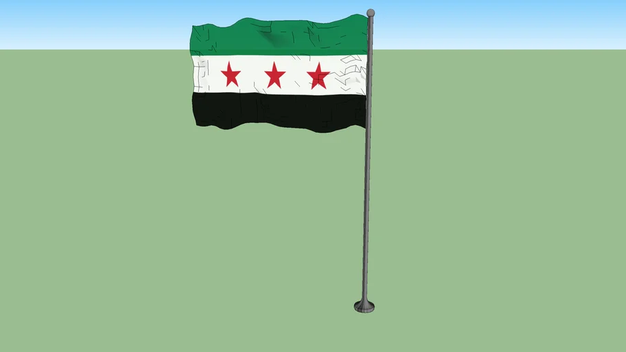 Flag of the Syrian Republic (1932-1958 and 1961-1963) | 3D Warehouse