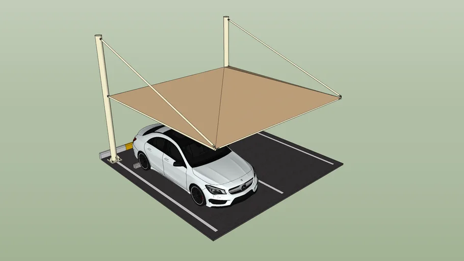 CANTILEVER CAR PARKING SHADES, Pyramid Car Parking Shade | 3D Warehouse