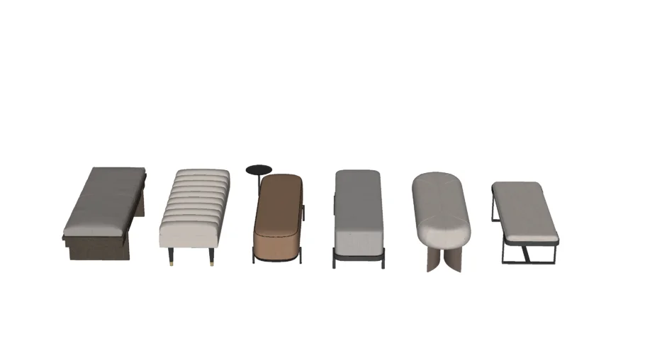 現代床尾凳組合-Modern bedside stool combination | 3D Warehouse