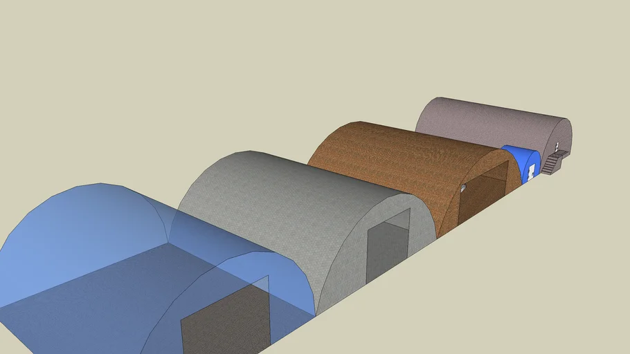 Half circle buildings | 3D Warehouse