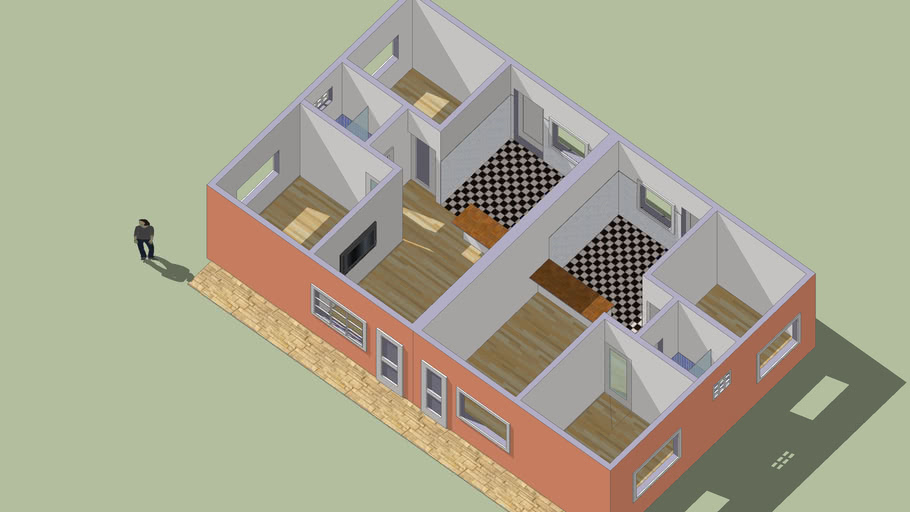 Planta de KITNET para aluguel. | 3D Warehouse