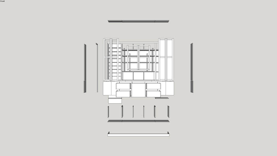 Display bookcase exploded view | 3D Warehouse
