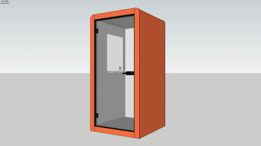 Silen Space 1 Orange Office Pod | 3D Warehouse