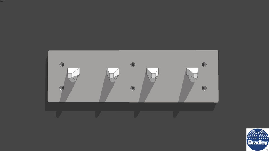 Friction Hold Towel Hook Strip - Front-Mounted_SA33 | 3D Warehouse