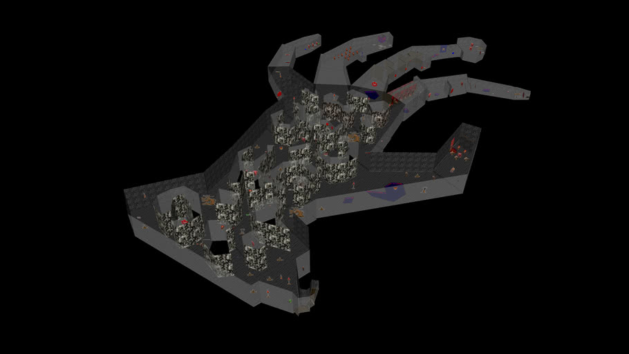 Doom level E3M2 - semi transparent outer walls | 3D Warehouse
