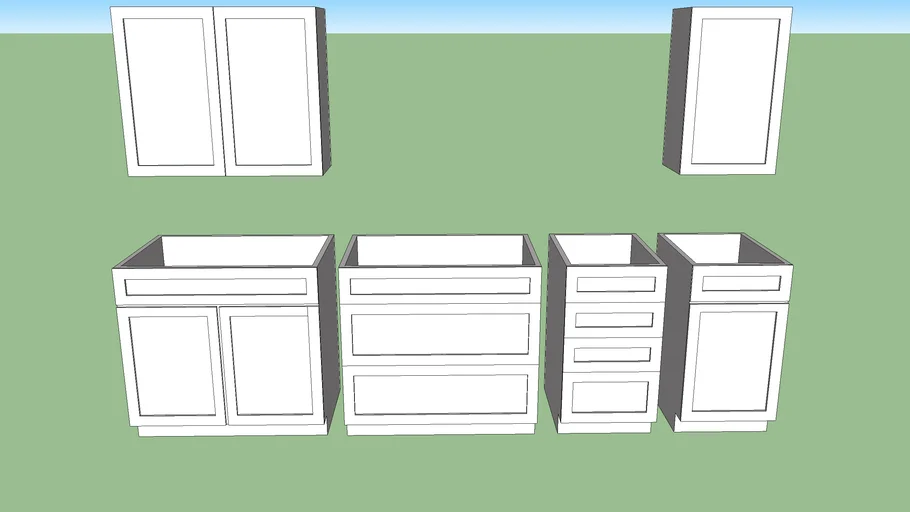 36' and 18' Allen + Roth Stonewall Modern Upper and Lower Kitchen ...