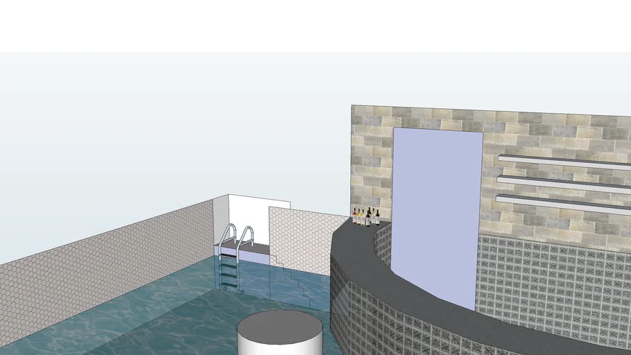 Swimming Pool With Pool Bar | 3D Warehouse