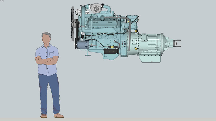 DETROIT DIESEL 8V92T V-8 DIESEL ENGINE | 3D Warehouse