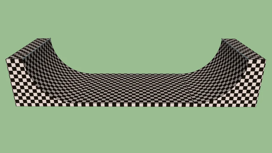 6' checkered tile halfpipe with coping | 3D Warehouse
