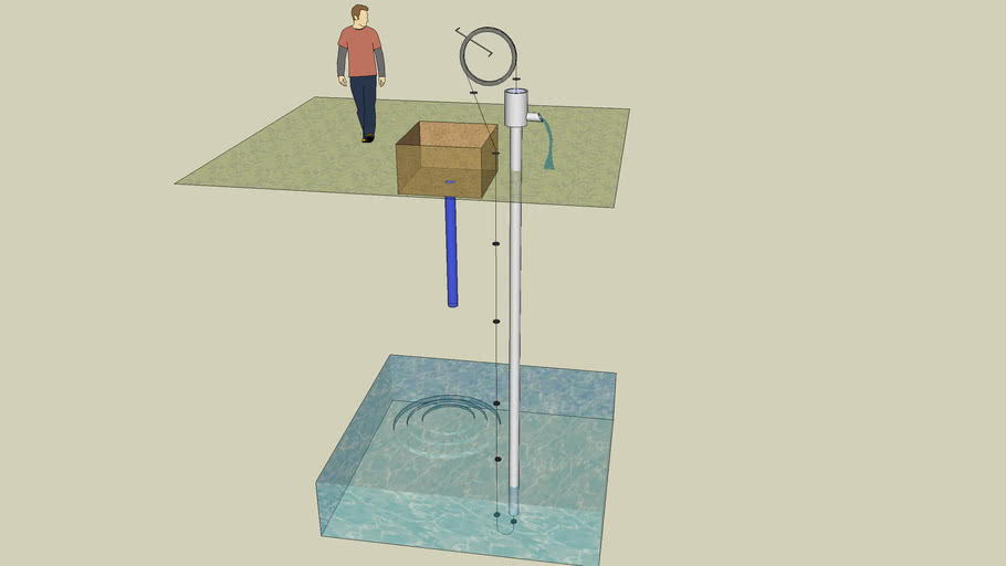 SMART low cost Rope pump with tube groundwater recharge system | 3D ...