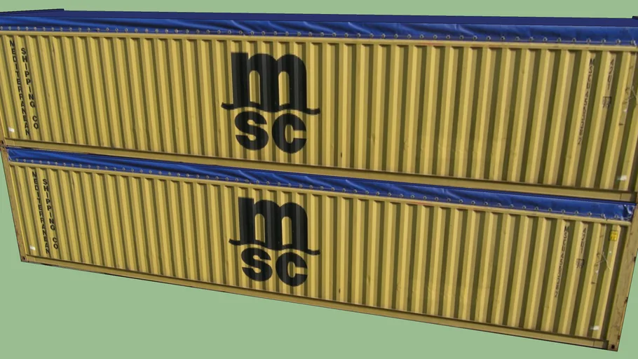 Msc Opentop Container Double Stack | 3D Warehouse
