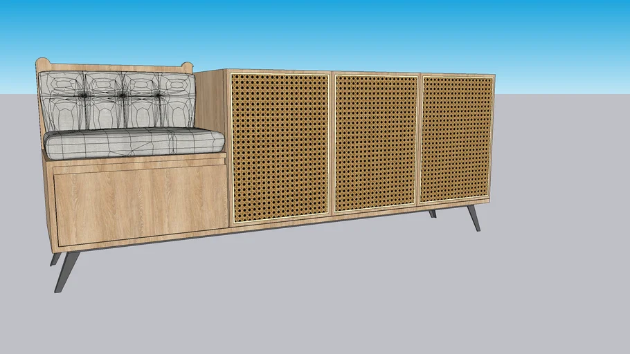 wicker & Rubber Wood Show rack | 3D Warehouse