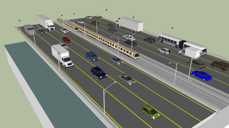 Raised freeway/ Highway section | 3D Warehouse