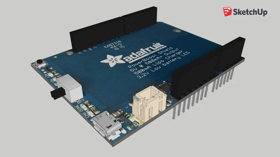 Adafruit PowerBoost Shield | 3D Warehouse