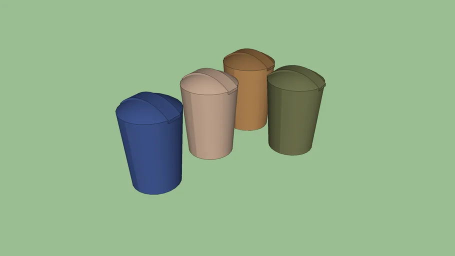 Four Garbage Cans | 3D Warehouse
