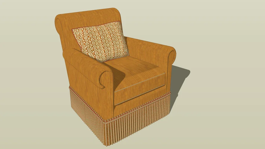 Upholstered armchair with scroll arms | 3D Warehouse