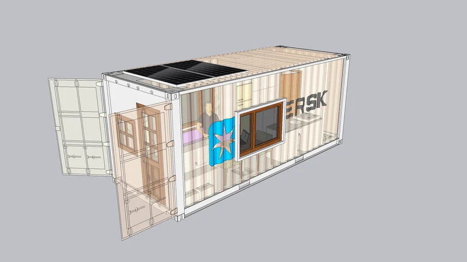 20 Ft Shipping Container Sketchup 20ft Portable Office Shipping