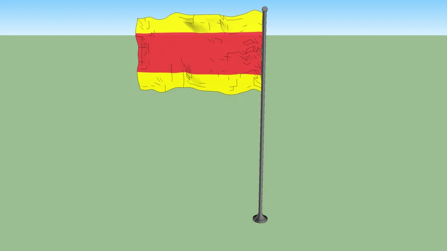 First flag of the Nguyen Dynasty (1802-1887) | 3D Warehouse