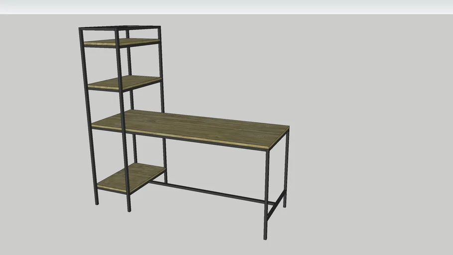 Table PC Industrial Minimalis | 3D Warehouse