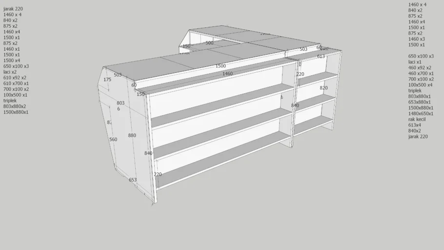 Meja Kasir | 3D Warehouse