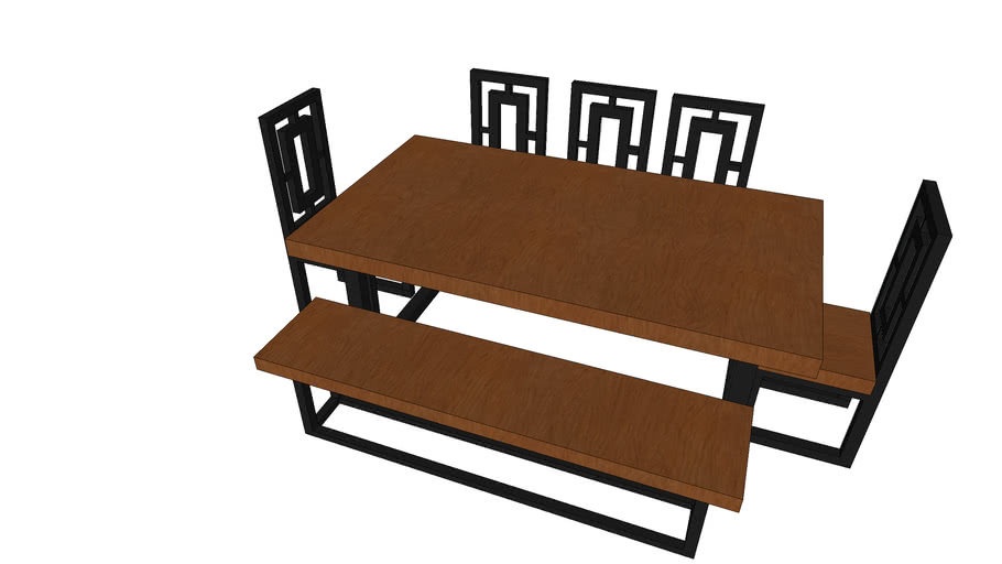 dining set bench | 3D Warehouse