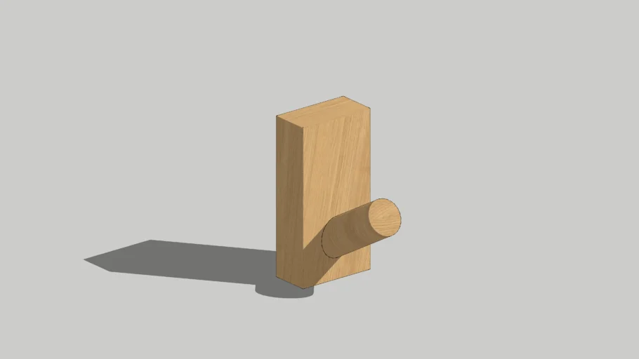 MUJI 壁に付けられる家具 oak wall hook | 3D Warehouse